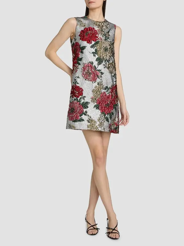 Dolce & Gabbana Floral Matelassé Minidress