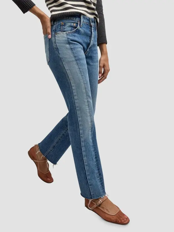 Moussy Vintage Westchase Pieced Mid-rise Straight-leg Jeans