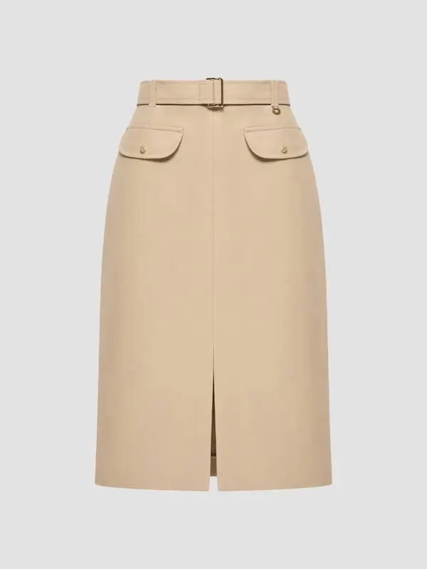 Moncler Skirt In Cotton With Belt