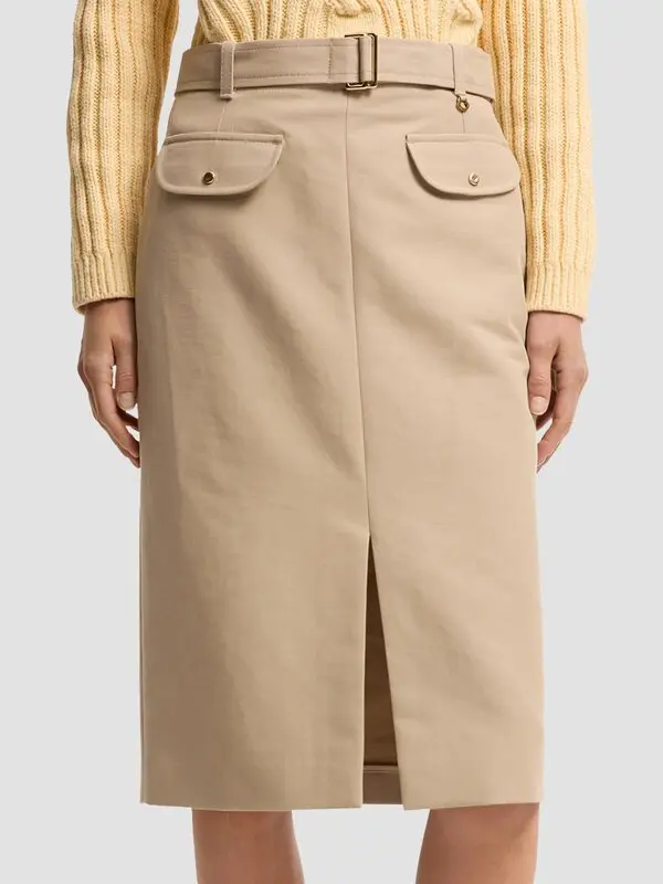 Moncler Skirt In Cotton With Belt