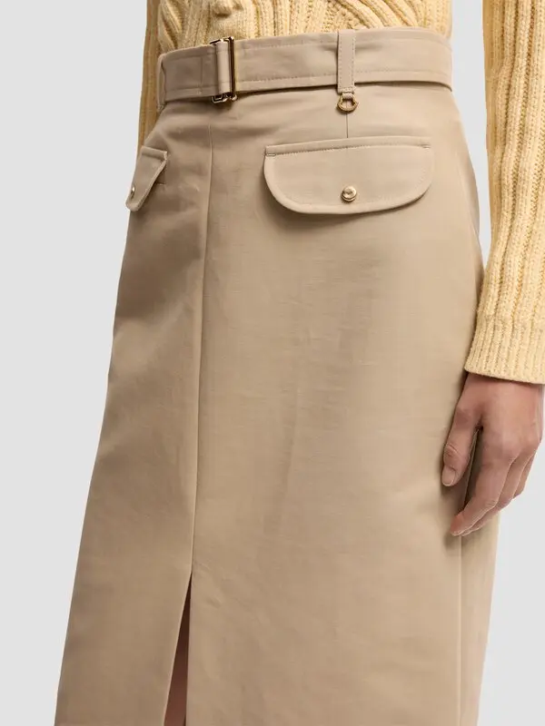 Moncler Skirt In Cotton With Belt