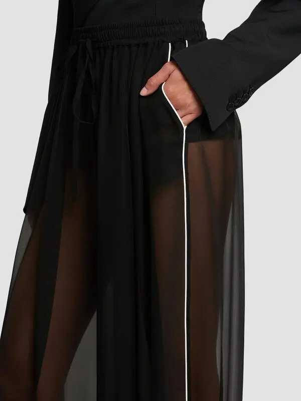 Dolce & Gabbana Sheer Silk Chiffon Palazzo Pants