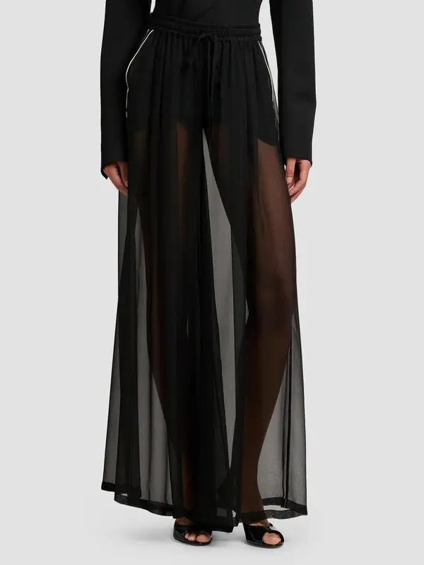 Dolce & Gabbana Sheer Silk Chiffon Palazzo Pants