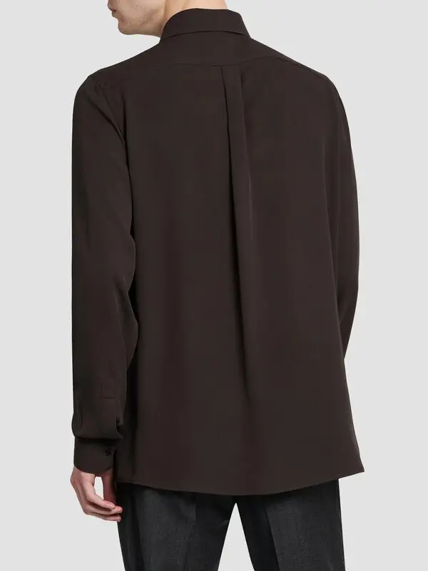 Dolce & Gabbana Point Collar Silk Shirt - Ebano