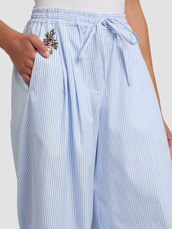 Dolce & Gabbana Crystal-embellished Cotton Drawstring Pants