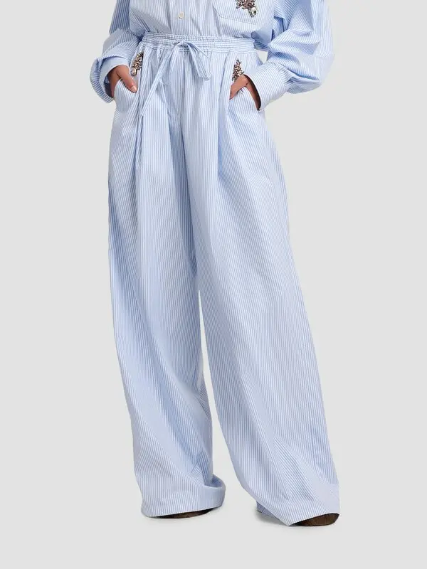 Dolce & Gabbana Crystal-embellished Cotton Drawstring Pants