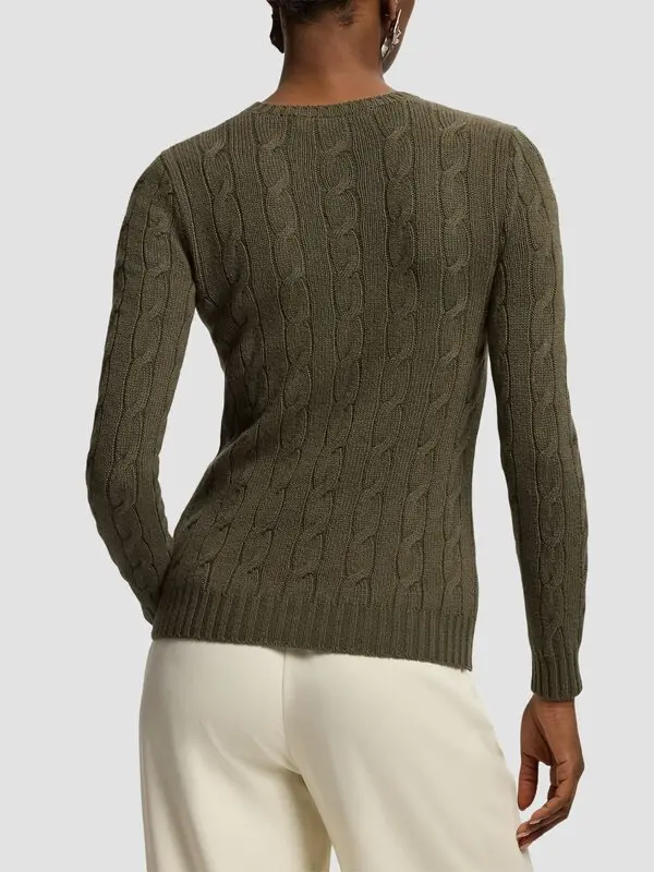 Ralph Lauren Cable-knit Cashmere Crewneck Sweater - Cypress