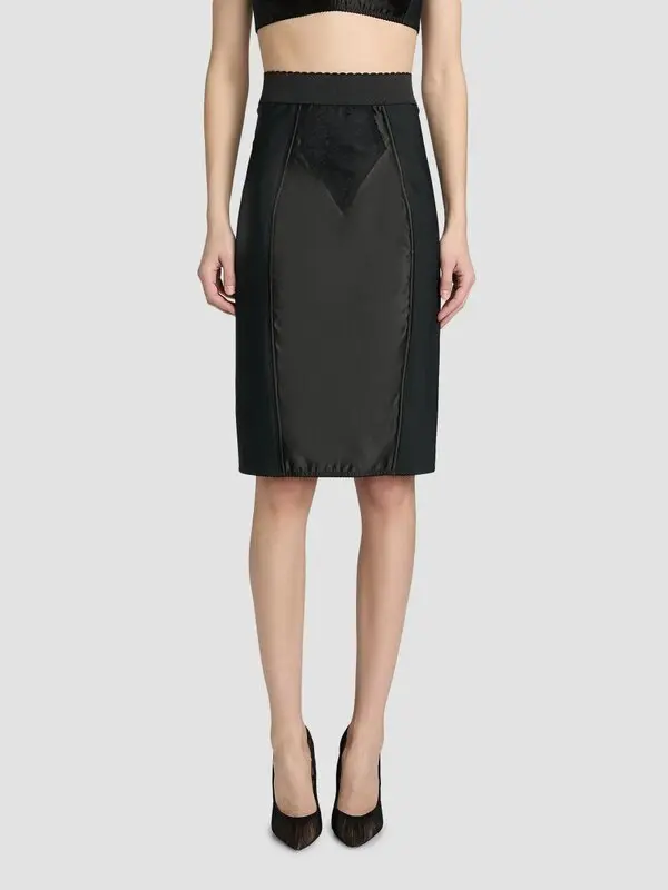 Dolce & Gabbana Lace-panel Pencil Skirt