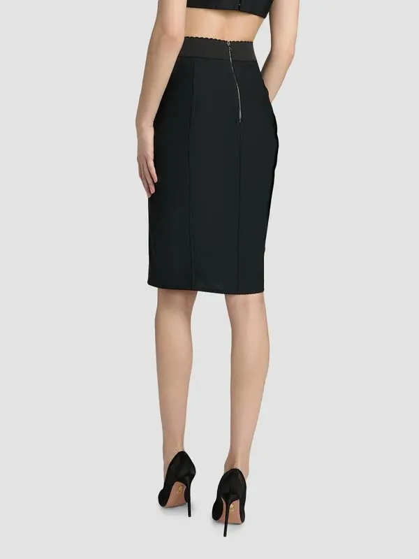 Dolce & Gabbana Lace-panel Pencil Skirt
