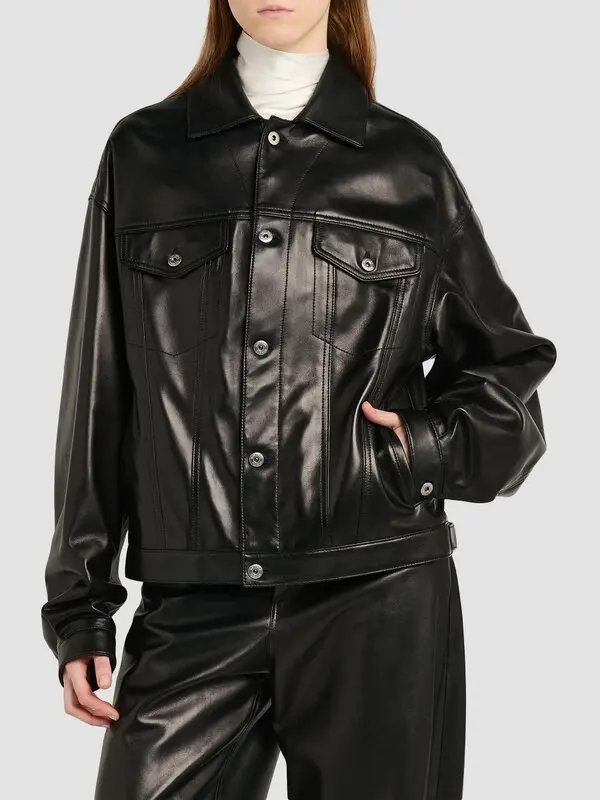 Bottega Veneta Semi-shiny Leather Jacket