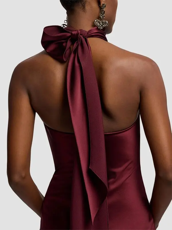 Ralph Lauren Chilton Satin Evening Dress - Red