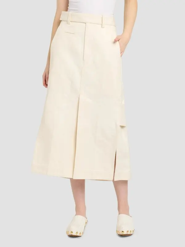Bottega Veneta Workwear Cotton Twill Midi-skirt