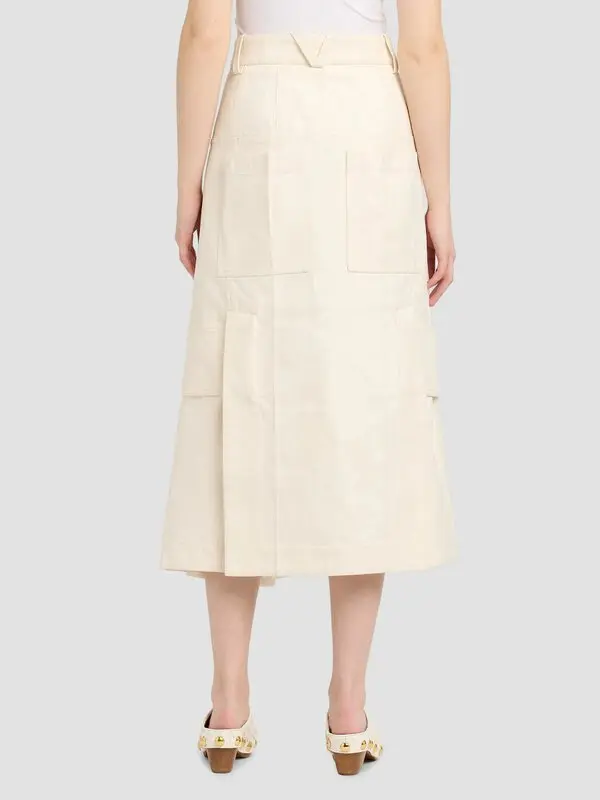 Bottega Veneta Workwear Cotton Twill Midi-skirt