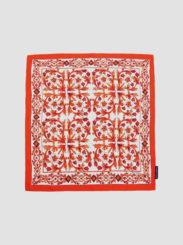 Dolce & Gabbana Printed Silk Twill Sarong - Orange Multi