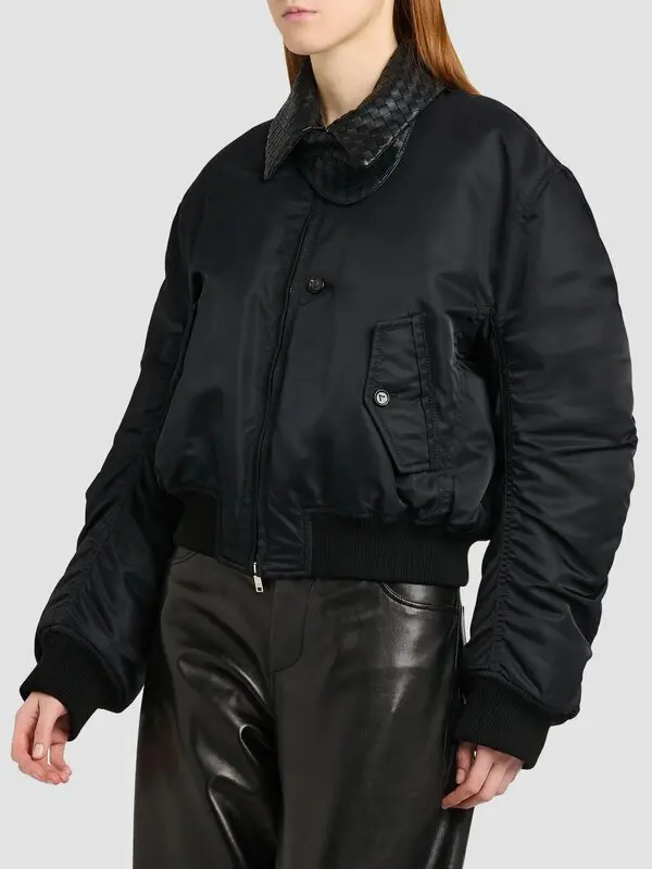 Bottega Veneta Intrecciato Collar Blouson Jacket