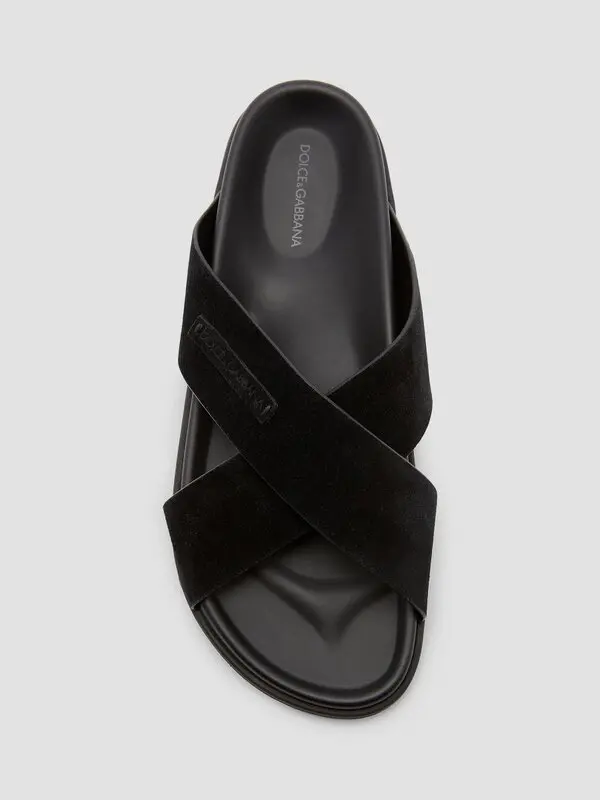 Dolce & Gabbana Suede Crisscross Sandals