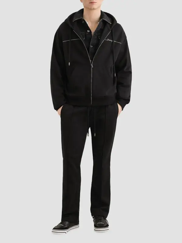 Dolce & Gabbana Logo Cotton Drawstring Pants