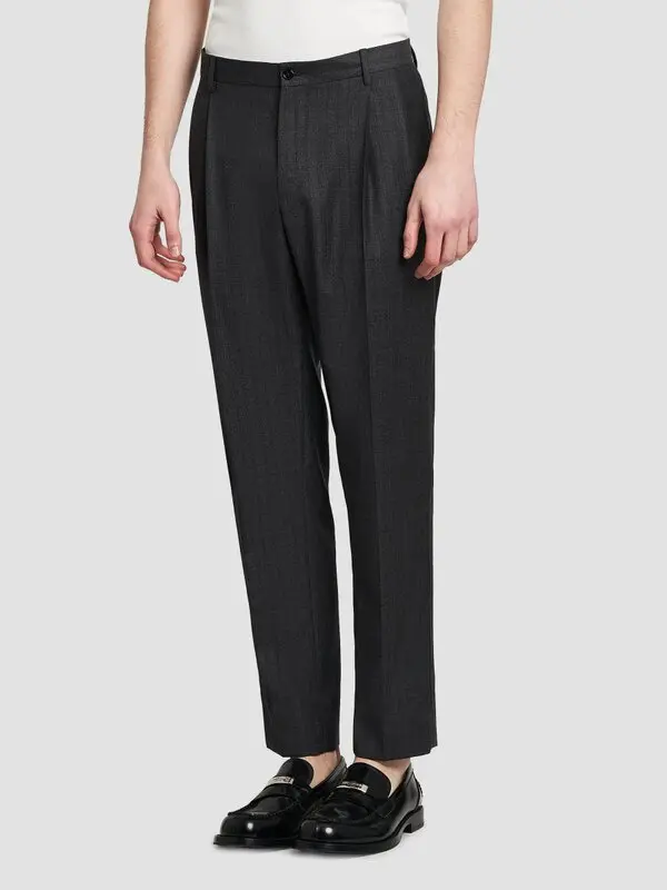 Dolce & Gabbana Striped Pleated-front Virgin Wool Pants