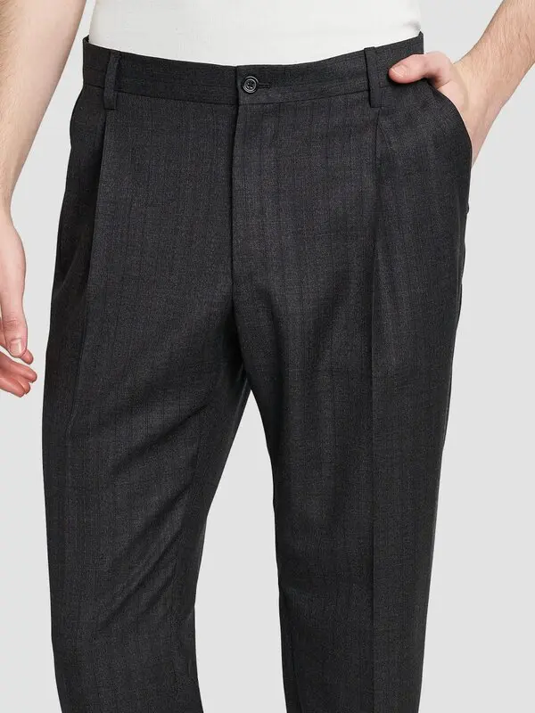 Dolce & Gabbana Striped Pleated-front Virgin Wool Pants