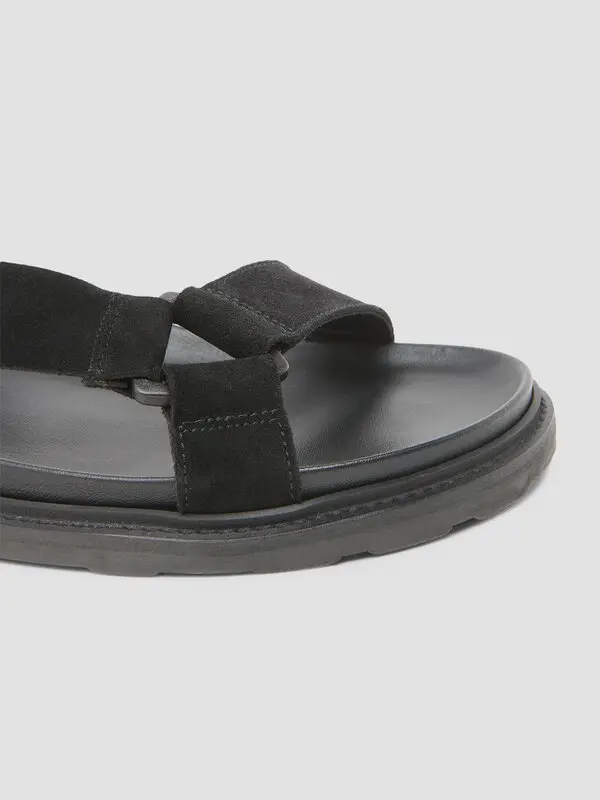 Moschino Logo Sporty Leather Sandals