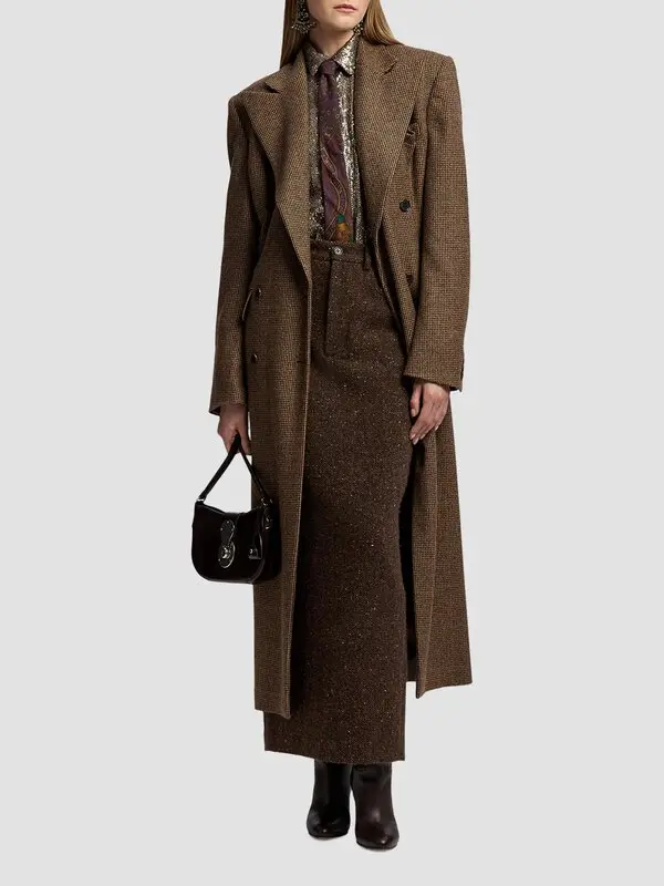 Ralph Lauren Affton Houndstooth Cashmere-wool Overcoat