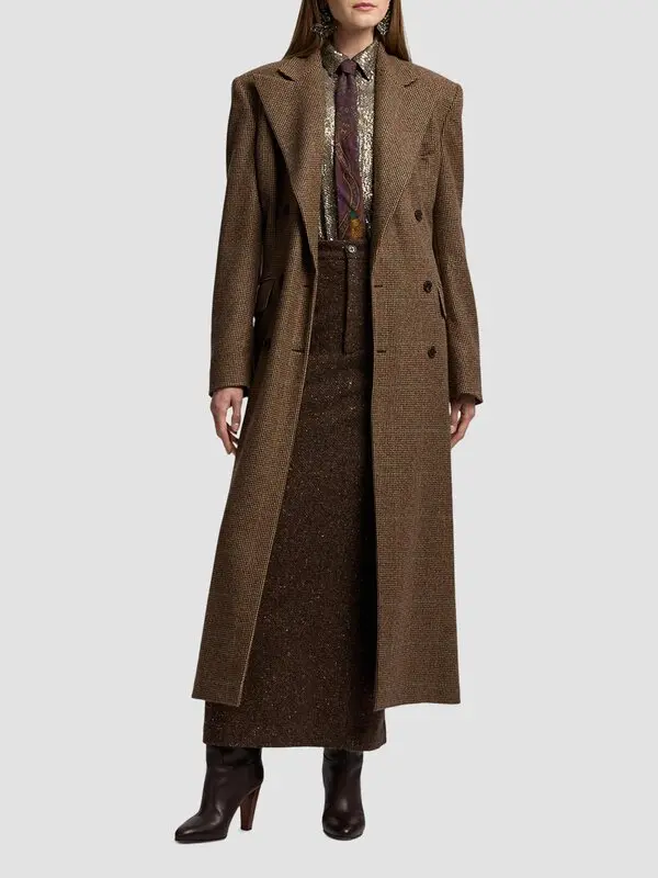 Ralph Lauren Affton Houndstooth Cashmere-wool Overcoat