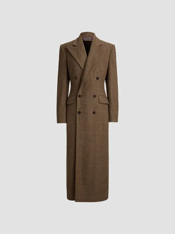 Ralph Lauren Affton Houndstooth Cashmere-wool Overcoat
