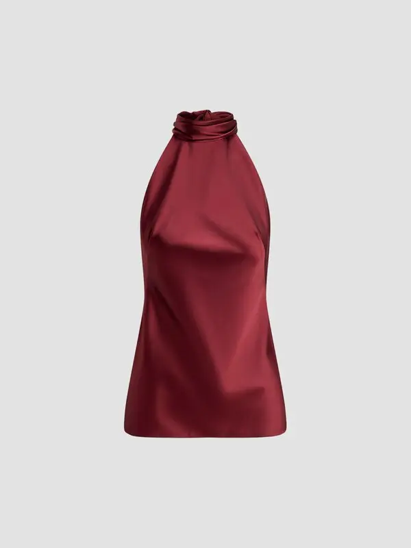 Ralph Lauren Chilton Satin Halter Blouse