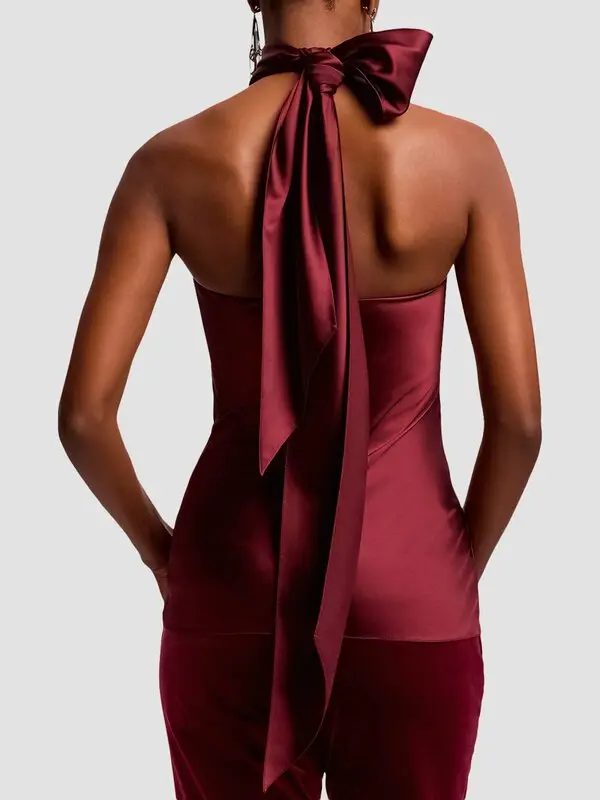 Ralph Lauren Chilton Satin Halter Blouse