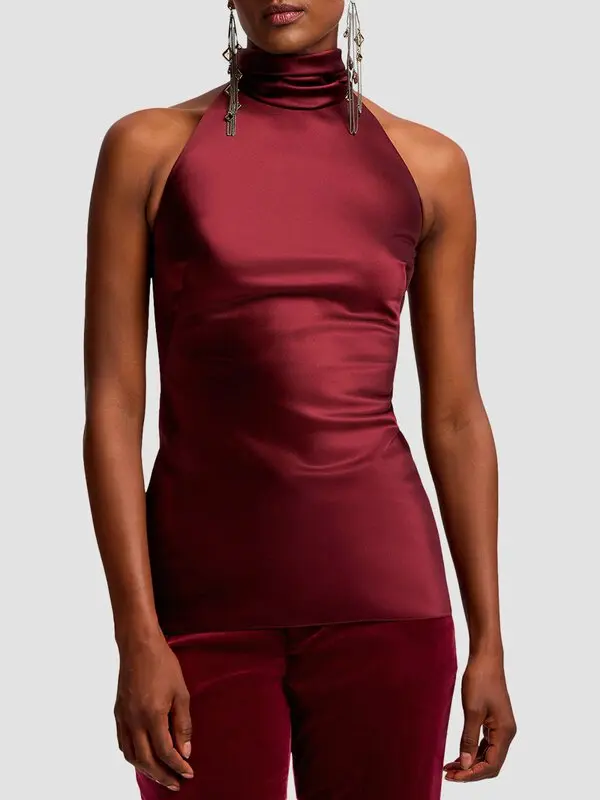 Ralph Lauren Chilton Satin Halter Blouse