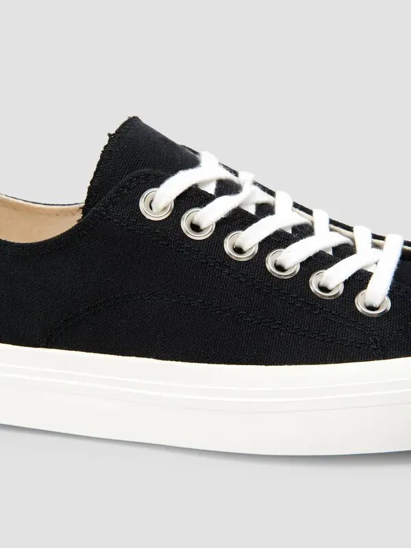 Moschino Edge Canvas Low-top Sneakers - Black