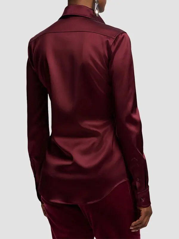 Ralph Lauren Cameron Ii Satin Straight-fit Shirt