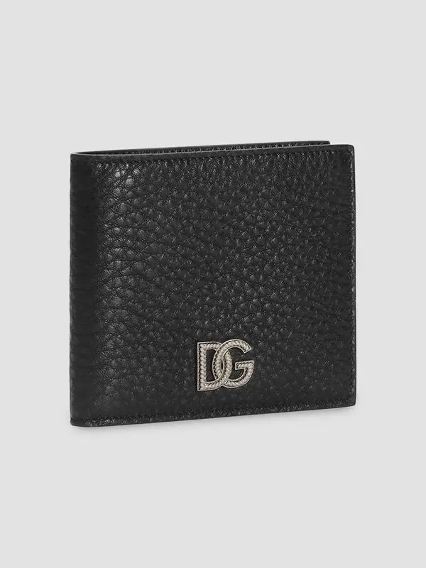 Dolce & Gabbana Dg Pebbled Leather Bifold Wallet