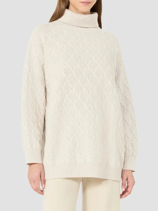 Max Mara Oversized Diamond Wool And Cashmere Sweater
