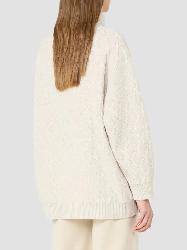 Max Mara Oversized Diamond Wool And Cashmere Sweater