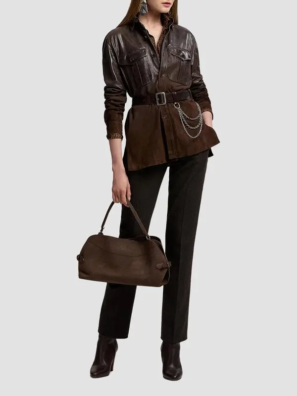 Ralph Lauren Landry Distressed Suede Shirt