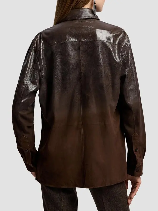 Ralph Lauren Landry Distressed Suede Shirt
