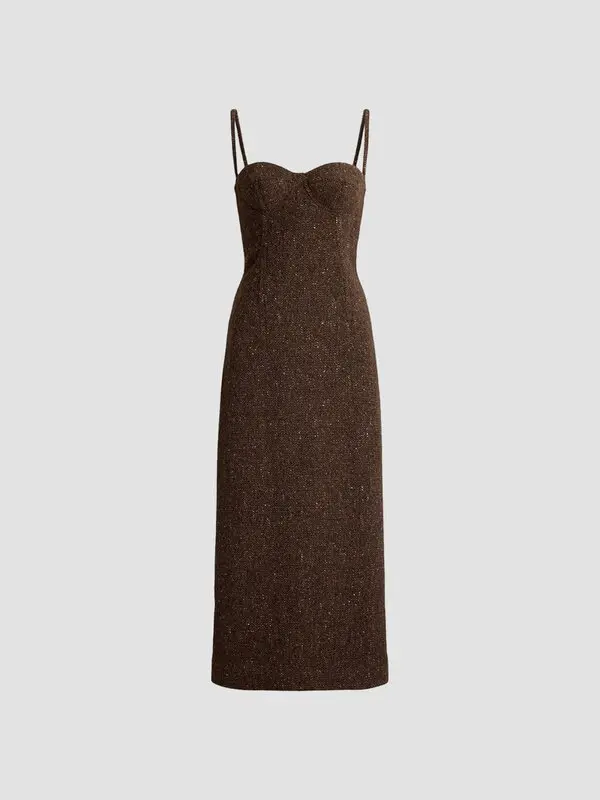 Ralph Lauren Jocey Wool-blend Donegal Tweed Day Dress - Brown