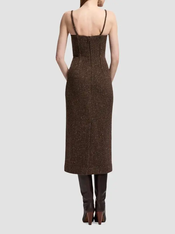 Ralph Lauren Jocey Wool-blend Donegal Tweed Day Dress