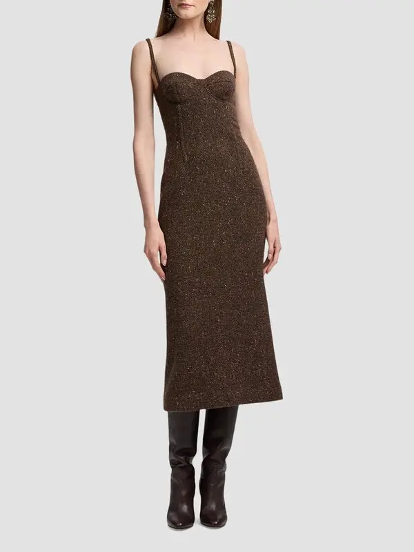 Ralph Lauren Jocey Wool-blend Donegal Tweed Day Dress