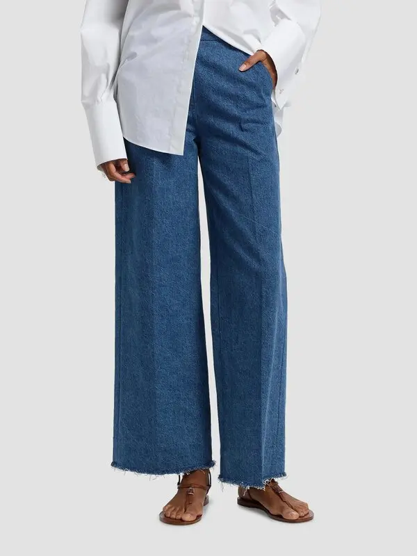 Michael Kors Frayed Wide-leg Crop Jeans