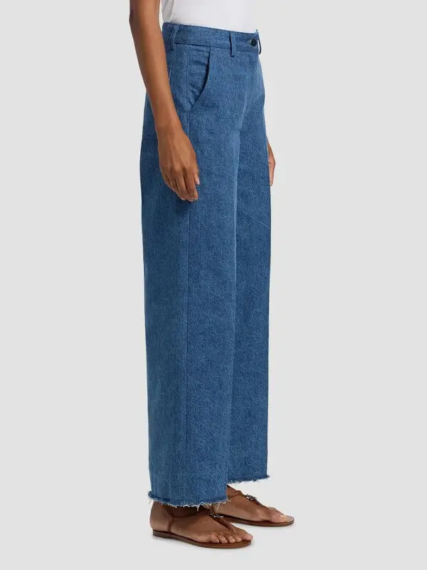 Michael Kors Frayed Wide-leg Crop Jeans