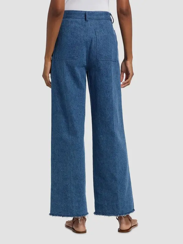 Michael Kors Frayed Wide-leg Crop Jeans