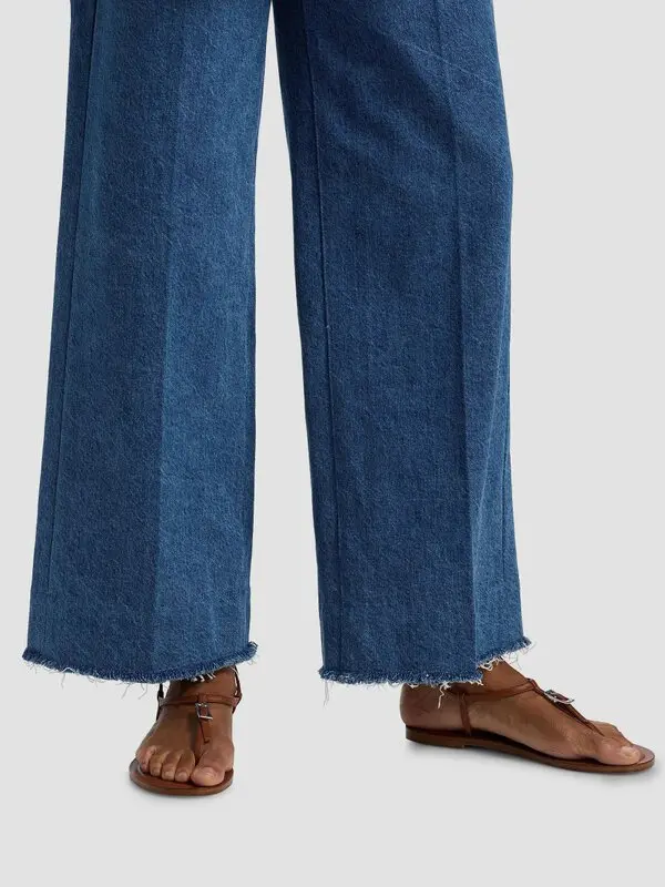 Michael Kors Frayed Wide-leg Crop Jeans