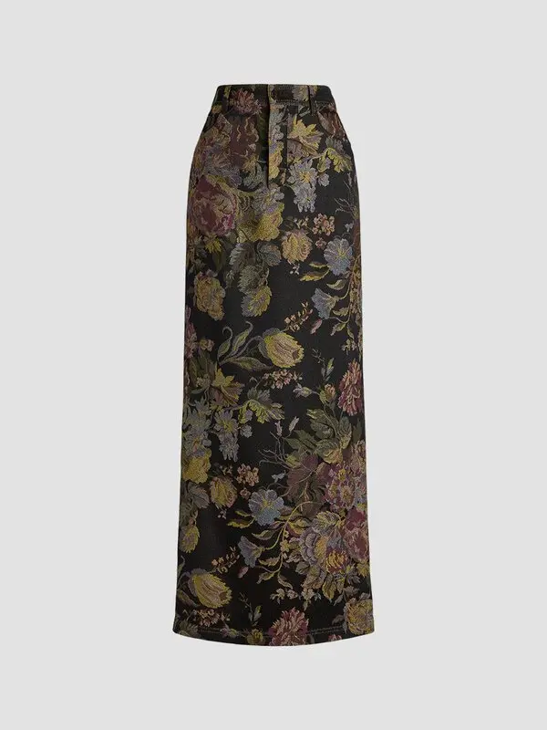Ralph Lauren Fontaine Tapestry Jacquard Maxi Skirt
