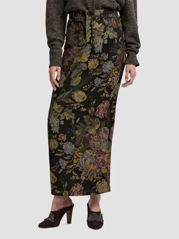 Ralph Lauren Fontaine Tapestry Jacquard Maxi Skirt