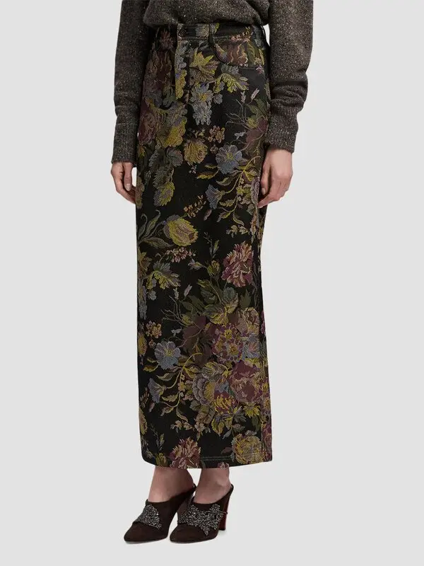 Ralph Lauren Fontaine Tapestry Jacquard Maxi Skirt