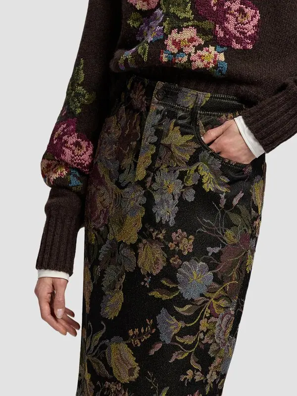 Ralph Lauren Fontaine Tapestry Jacquard Maxi Skirt
