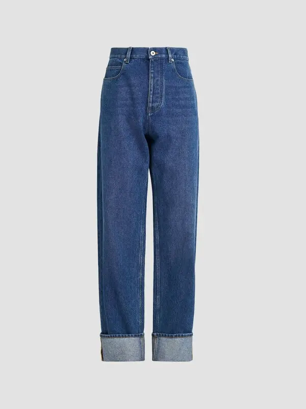 Bottega Veneta Turned-up Straight-fit Jeans - Medium Blue