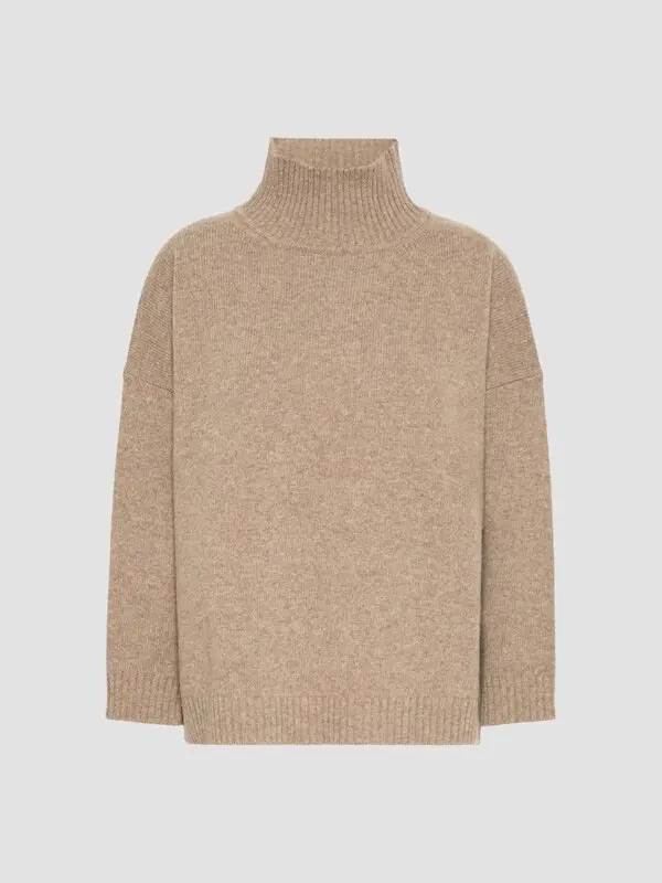 Max Mara Wool Knit Turtleneck Jumper - Hazelnut Brown